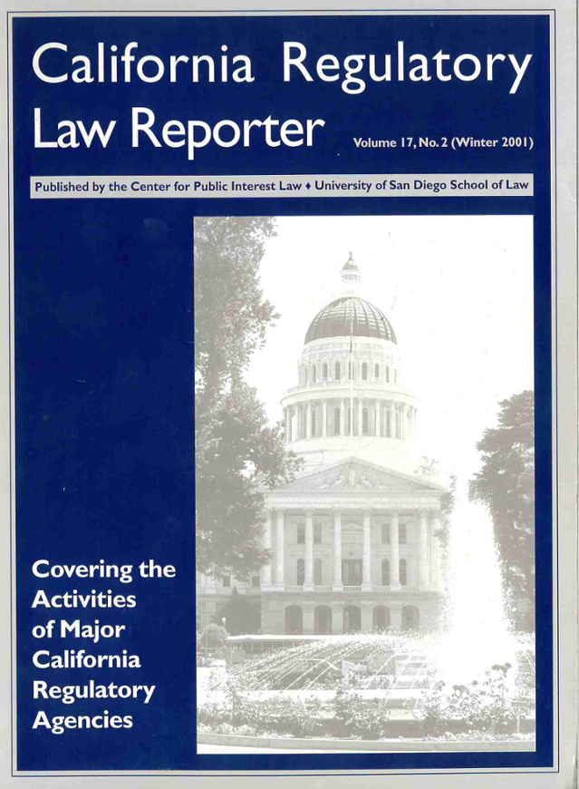 California Regulatory Law Reporter - Consumer Protection Policy Center ...