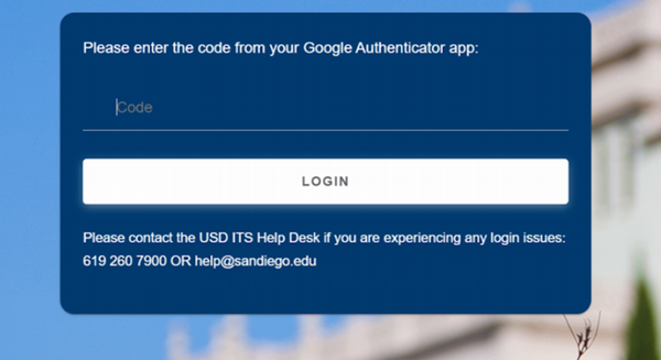 Alumni 2 Factor Google Authentication - Information Technology Services - University of San Diego