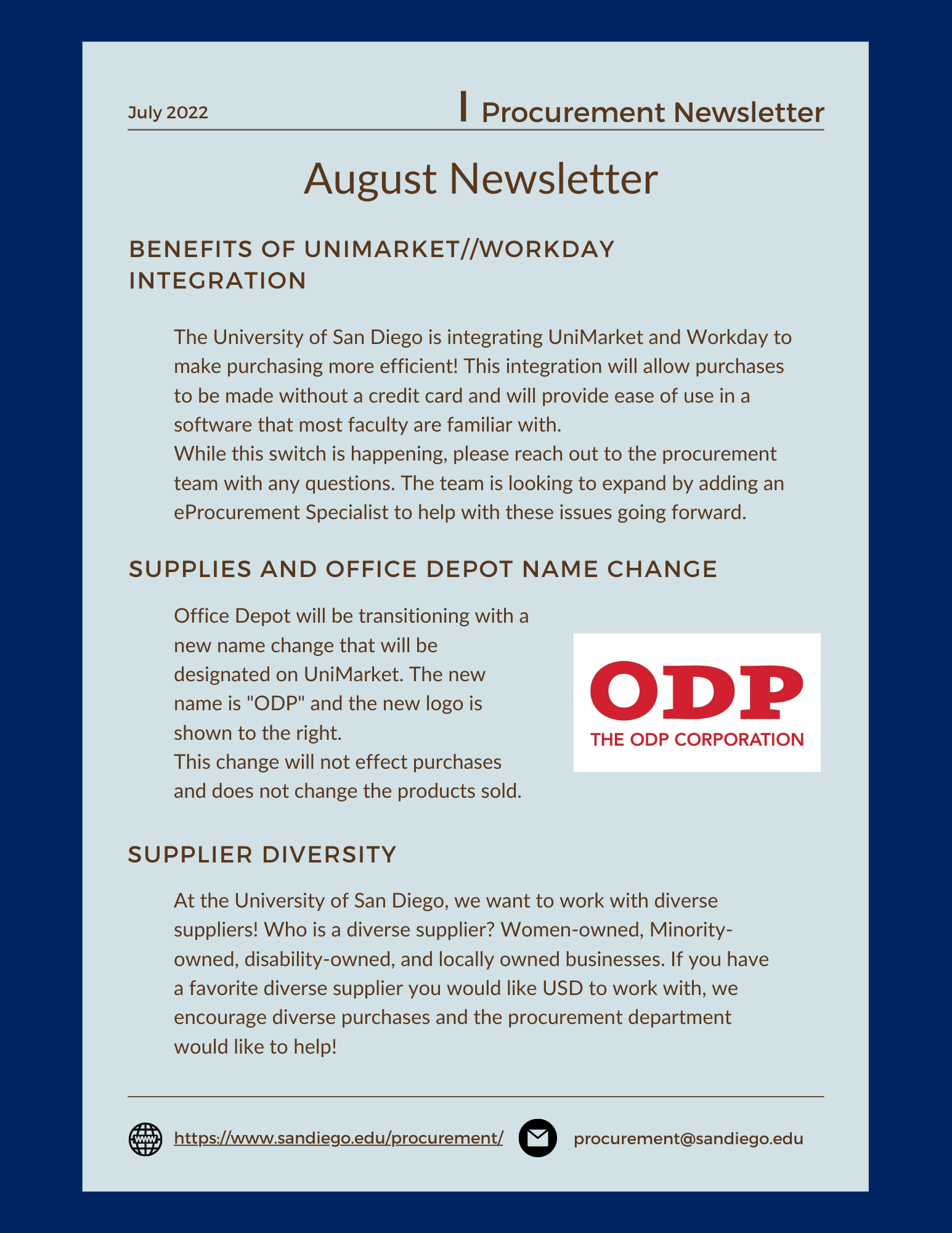Procurement Services Newsletter and Events Information - Procurement ...
