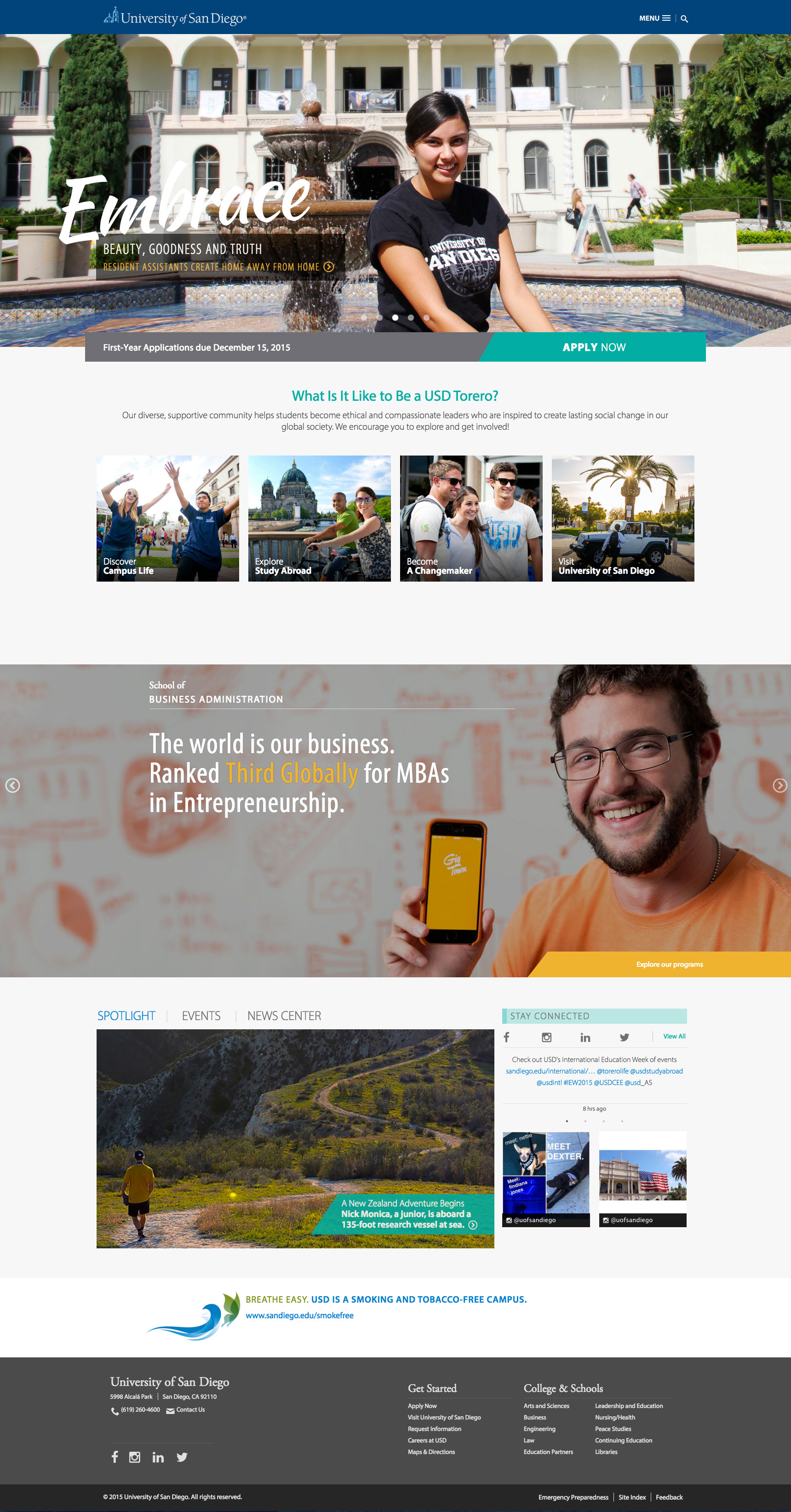 Past Designs - USD Website Redesign - University of San Diego