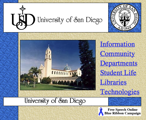 Past USD Home Pages - USD Website Redesign - University of San Diego