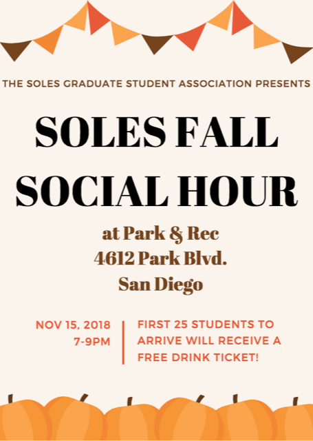 SOLES Events Calendar - SGSA SOLES Fall Social Hour at Park & Rec ...