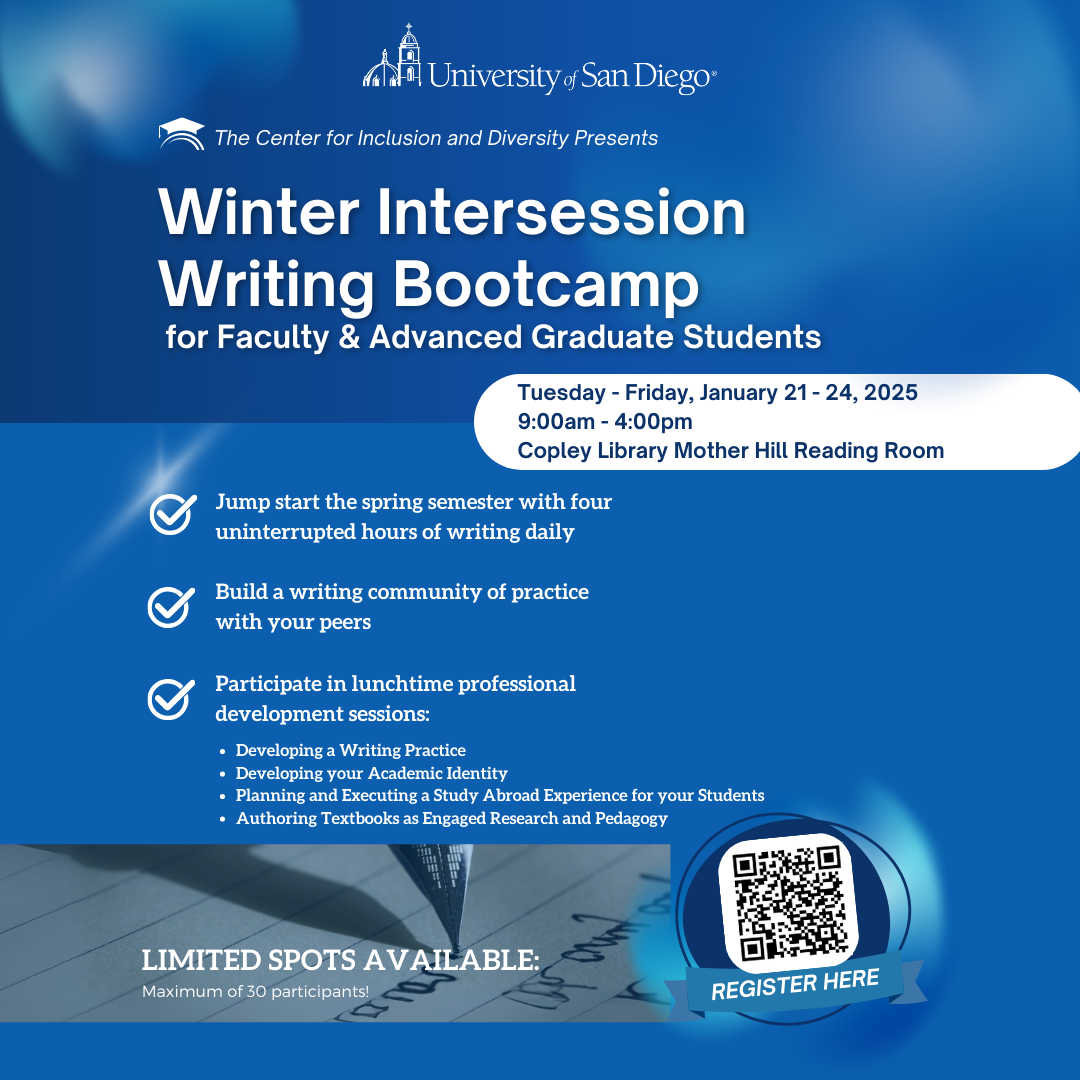 Winter Intersession Writing Bootcamp - Limited to 30 - University of San Diego