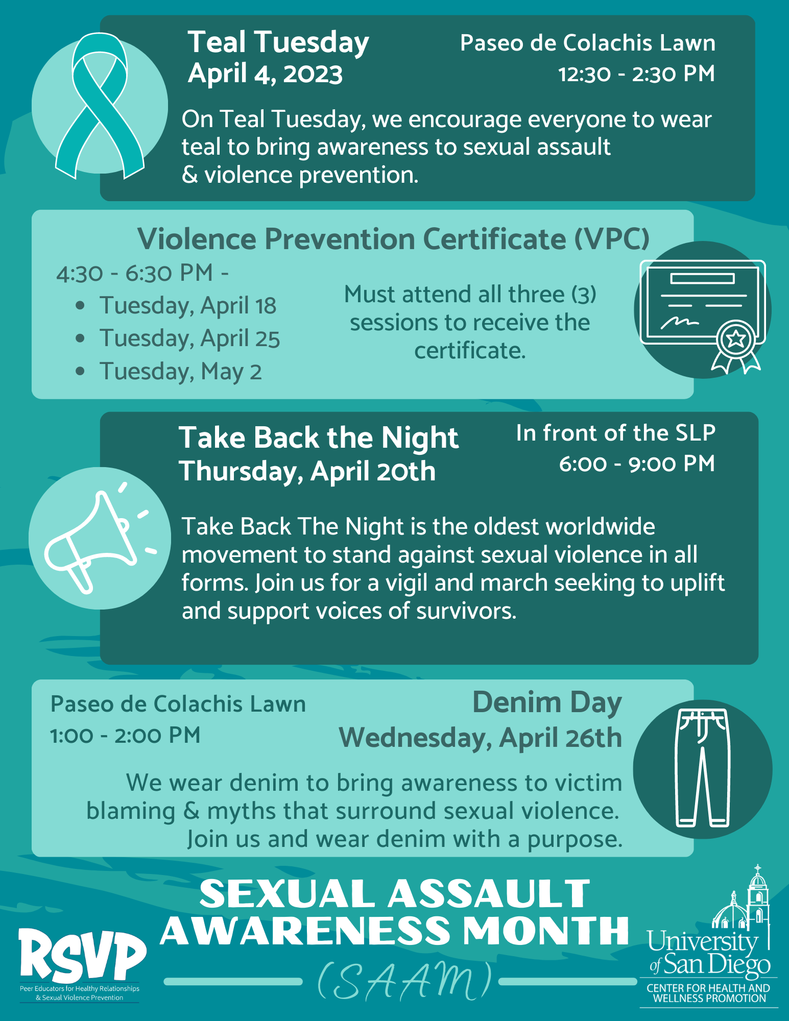 Sexual Assault Awareness Month (SAAM) 2023 - University of San Diego Sexual Assault Awareness Month (SAAM) 2023 - University of San Diego