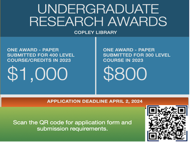 2024 Copley Library Undergraduate Research Awards - University of San Diego