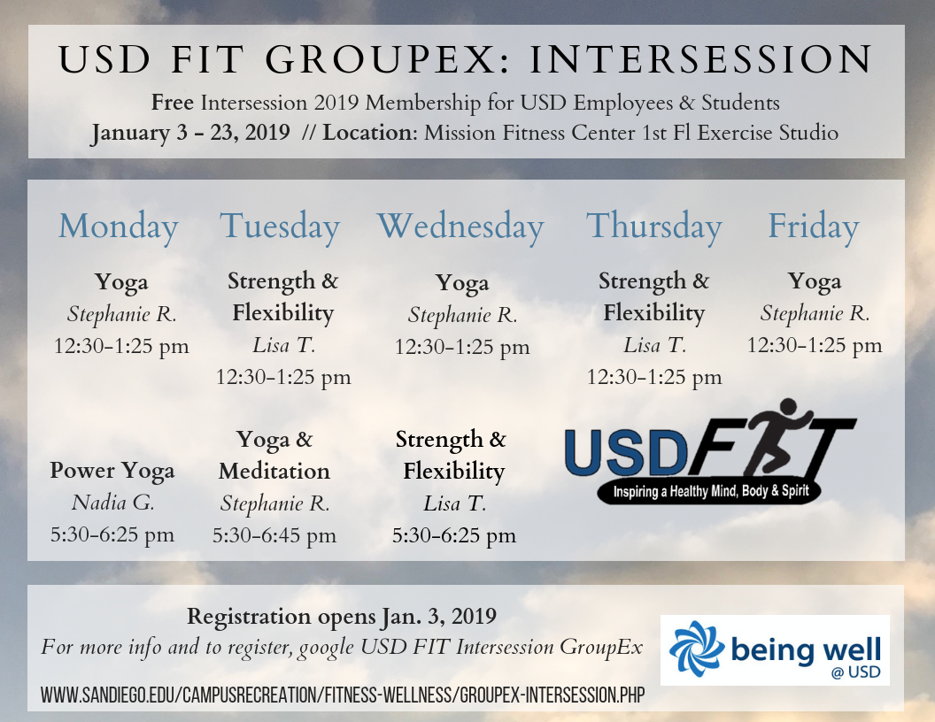 USD FIT GroupEx - Free Intersession Classes (Jan. 3-23) - University of ...
