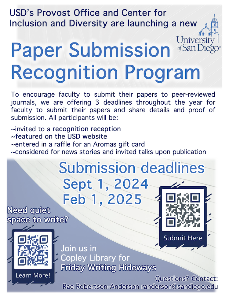 Paper Submission Recognition Program - University of San Diego